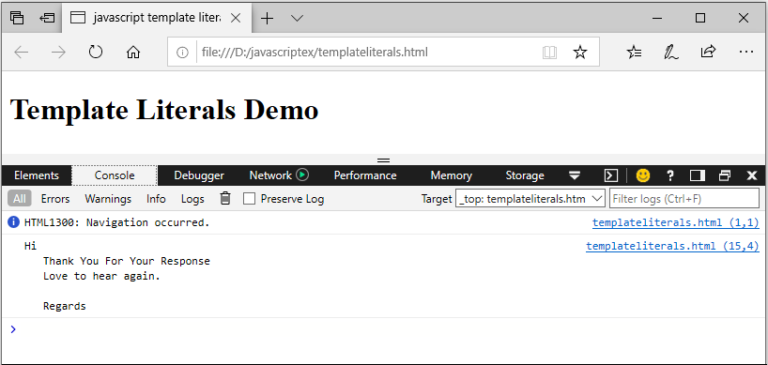 Javascript Template Literals in Hindi - JS Template Strings